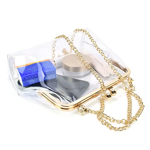 Clear Bag Stadium Approved Crossbody Purse Clutch In Fashion Style For Women Girls With Snap Closure(CP004)