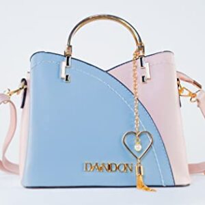 DANDON LLC Purses And Handbags For Women- Crossbody Purse, women's shoulder handbags,Tote Bag For Women,Adjustable Strap (Pink+Blue)