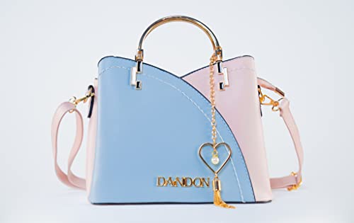 DANDON LLC Purses And Handbags For Women- Crossbody Purse, women's shoulder handbags,Tote Bag For Women,Adjustable Strap (Pink+Blue)