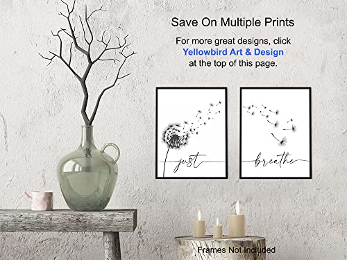 Just Breathe Poster Set 11x14 - Positive Quotes Wall Decor - Encouragement Gifts for Women - Inspirational Quotes Wall Art & Decor - Uplifting Gift for Women - Bedroom Wall Art - Living room Wall Art