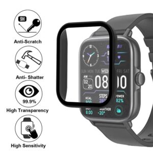 smaate Smart Watch Cases with Screen Protector for Y20GT, Compatible with WZWNEER, BANLVS, DXPICR, Bctemno Y20GT 1.7” Smartwatch, Hard PC Case with Tempered Glass, Protecting Watch Body & Screen