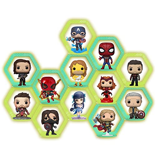 LRANFOW 12 Sets Display Shelves for Funko Pop Display or Other Pop Figures, Wall Mounted Glow at Night