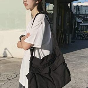 Large Hobo Bag Crossbody Shoulder Bag with Multiple Pockets Canvas Messenger Tote Bag for Women and Men