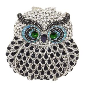 cute owl clutch women crystal evening bags formal dinner rhinestone handbag party purse