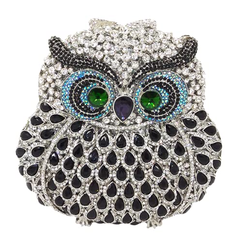 Cute Owl Clutch Women Crystal Evening bags Formal Dinner Rhinestone Handbag Party Purse