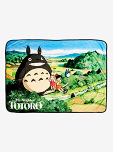 studio ghibli my neighbor totoro sisters & totoros scenic throw blanket – boxlunch exclusive