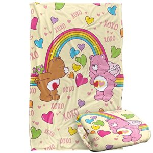 care bears blanket, 36″x58″ xoxo care bears silky touch super soft throw blanket