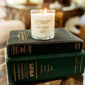 Apple Hill Company Natural Soy Candle - The Library (Teak-Wood, Cedar, and Sandalwood) 9 oz. | ~45 Hour Burn Time