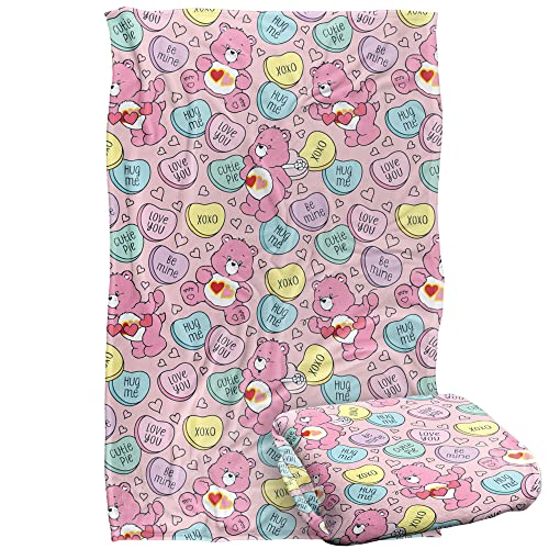 Care Bears Blanket, 36"x58" Love a Lot Bear Hearts Silky Touch Super Soft Throw Blanket