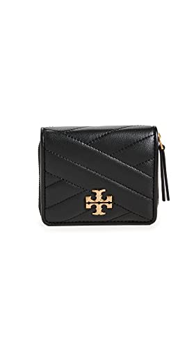 Tory Burch Women's Kira Chevron Bi-Fold Wallet, Black, One Size