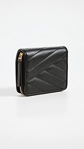 Tory Burch Women's Kira Chevron Bi-Fold Wallet, Black, One Size