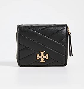 Tory Burch Women's Kira Chevron Bi-Fold Wallet, Black, One Size