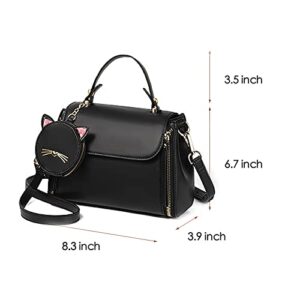 Crbeqabe Tote Purses and Handbags for Women Shoulder Bag Top Handle Bag for Ladies Kitten Purse Pendant