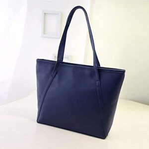 Large Work Tote Bag Handbag Women Bags High Messenger Satchel Shoulder Solid Leather Tassels for (Dark Blue, One Size)