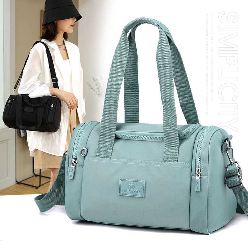 Women's Crossbody Satchel Bag Canvas Tote Bag Small Satchel Bag Round Nylon Purse Shoulder Bag Hobo Bag Chic