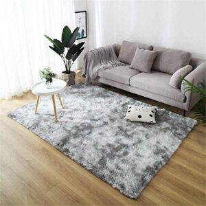 Decorway Shag Area Rug, 2x3 Feet, Tie-Dyed Grey Ultra Soft Indoor Rectangle Plush Fuzzy Rugs, Non-Slip Shaggy Furry Carpets for Kids Playroom Bedroom Home Decor