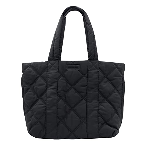 Amazing Song Large Quilted Tote Bag for Women, Puffer Shoulder Bag Designer Handbag Work Shopper with Zipper Down Tote, Soft Black