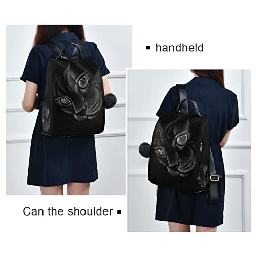 Fustylead Black Cat Backpack Purse for Women Anti Theft Fashion Back Pack Shoulder Bag