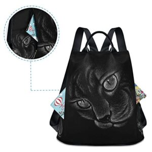 Fustylead Black Cat Backpack Purse for Women Anti Theft Fashion Back Pack Shoulder Bag