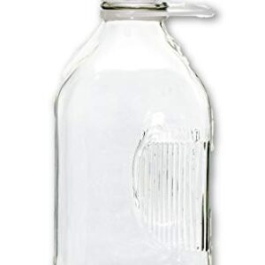 The Dairy Shoppe Glass Milk Bottle, Heavy Glass with Lid, Creamery Style (1, Half Gallon)