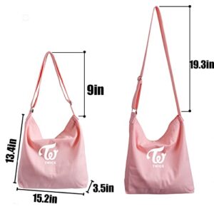 Kpop TWICE Merchandise Canvas Shoulder Bag, Hobo Crossbody Handbag Casual Tote