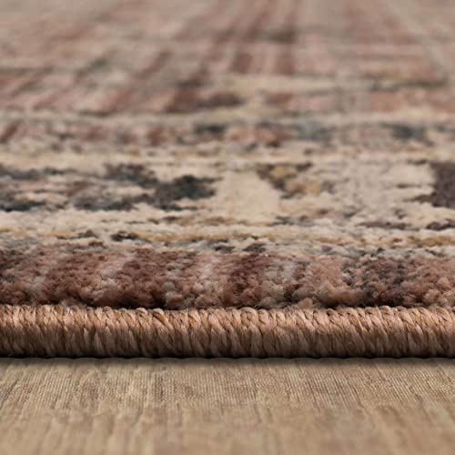 Mohawk Home Hertford Traditional Ornamental Beige 1' 11" x 8' Area Rug Perfect for Living Room, Dining Room, Office