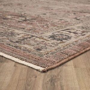 Mohawk Home Hertford Traditional Ornamental Beige 1' 11" x 8' Area Rug Perfect for Living Room, Dining Room, Office