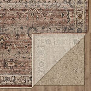 Mohawk Home Hertford Traditional Ornamental Beige 1' 11" x 8' Area Rug Perfect for Living Room, Dining Room, Office