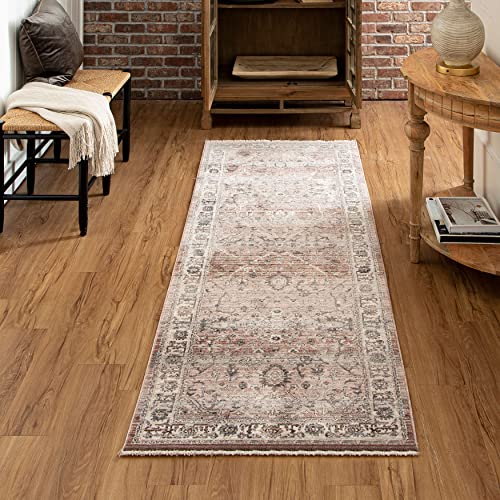 Mohawk Home Hertford Traditional Ornamental Beige 1' 11" x 8' Area Rug Perfect for Living Room, Dining Room, Office