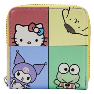 loungefly hello kitty and friends color block zip around wallet