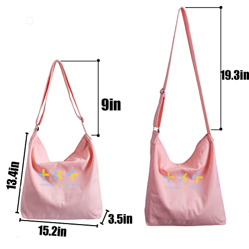 Kpop TXT Merchandise Canvas Shoulder Bag, Hobo Crossbody Handbag Casual Tote