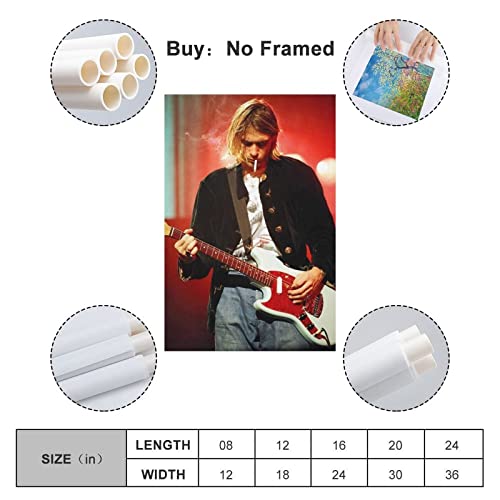 XDE Singer Poster Kurt Cobain Poster Poster Decorative Painting Canvas Wall Posters And Art Picture Print Modern Family Bedroom Decor Posters 12x18inch(30x45cm)