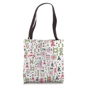 mahjong gift for women, home decor, mah jongg present tote bag