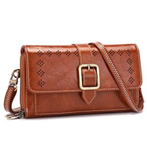 SIIHENRRY Small Crossbody Shoulder Bag for Women Multi Card Case Genuine Leather Cellphone Purse Passport Wallet