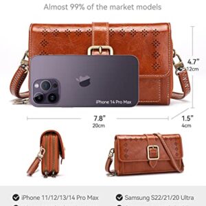 SIIHENRRY Small Crossbody Shoulder Bag for Women Multi Card Case Genuine Leather Cellphone Purse Passport Wallet