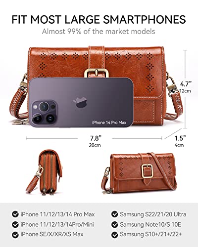 SIIHENRRY Small Crossbody Shoulder Bag for Women Multi Card Case Genuine Leather Cellphone Purse Passport Wallet