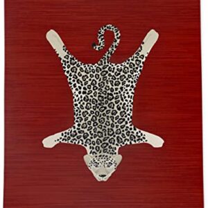 SIYON Cheetah Leopard Print Area Rug for Bedroom Minimalist Non-Slip Living Room Floor Rugs Washable Reversible Dining Room Accent Rugs Red Home Office Throw Mat 4x6 Fur Kitchen Runner Mat