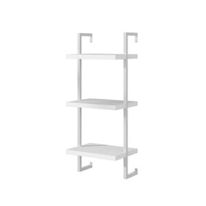 fusunbao wall mounted shelf organizer floating shelves 3 tiers bookshlef wall hanging wall shoe rack shelf for hallway,living room,bedroom,study room,office room,bath room (pure white-washed)