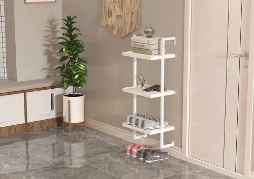 FUSUNBAO Wall Mounted Shelf Organizer Floating Shelves 3 Tiers Bookshlef Wall Hanging Wall Shoe Rack Shelf for Hallway,Living Room,Bedroom,Study Room,Office Room,Bath Room (Pure White-Washed)