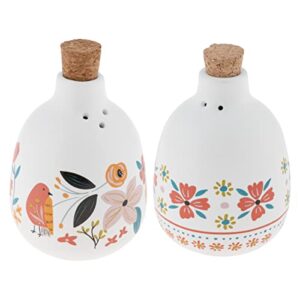 karma ava salt and pepper shakers, set of 2, red/turq/pink