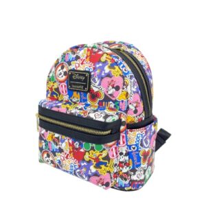 Loungefly Exclusive Disney Stickers All Over Print Double Strap Shoulder Bag