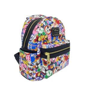 Loungefly Exclusive Disney Stickers All Over Print Double Strap Shoulder Bag