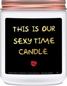 naughty candle gifts- sexy time candle, anniversary, wedding, engagement naughty gifts for him, husband, boyfriend, fiancée, men, candle gifts for couples- lavander scented candle