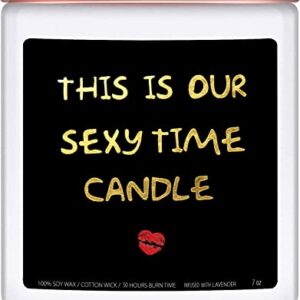 Naughty Candle Gifts- Sexy Time Candle, Anniversary, Wedding, Engagement Naughty Gifts for Him, Husband, Boyfriend, Fiancée, Men, Candle Gifts for Couples- Lavander Scented Candle