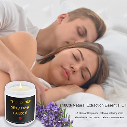 Naughty Candle Gifts- Sexy Time Candle, Anniversary, Wedding, Engagement Naughty Gifts for Him, Husband, Boyfriend, Fiancée, Men, Candle Gifts for Couples- Lavander Scented Candle