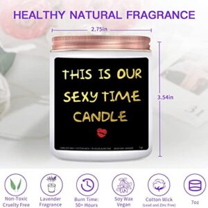 Naughty Candle Gifts- Sexy Time Candle, Anniversary, Wedding, Engagement Naughty Gifts for Him, Husband, Boyfriend, Fiancée, Men, Candle Gifts for Couples- Lavander Scented Candle