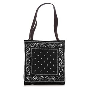 black bandana design gangster hip hop street wear gangsta tote bag