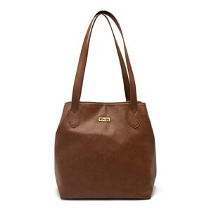 estalon women structured shoulder bag (tan)