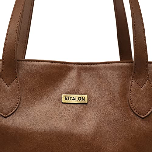 ESTALON Women Structured Shoulder Bag (Tan)