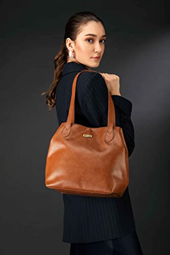 ESTALON Women Structured Shoulder Bag (Tan)